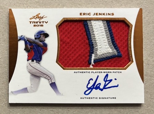 2015 LEAF TRINITY 4 COLOR PATCH AUTOGRAPH BRONZE ERIC JENKINS RPA | eBay