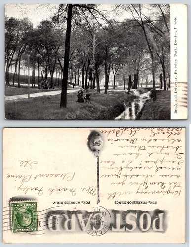 Decatur Illinois FAIRVIEW PARK BROOK AND DRIVEWAY Postcard R587 | eBay