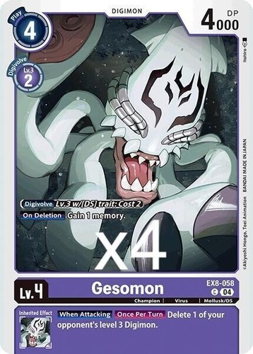 4x Digimon Card Game Gesomon EX8-058 Chain of Liberation Common NM | eBay