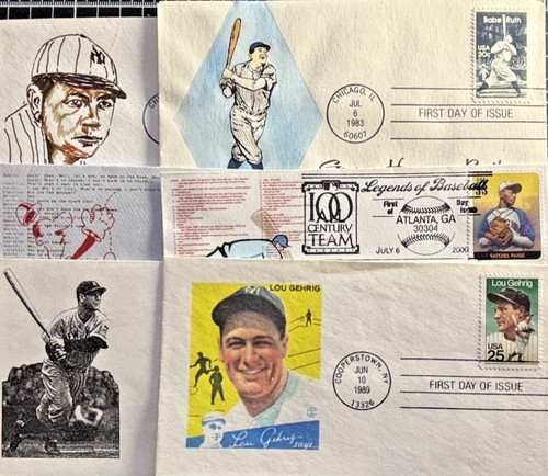 Six Hudeck Cacheted Baseball Themed First Day Covers | eBay