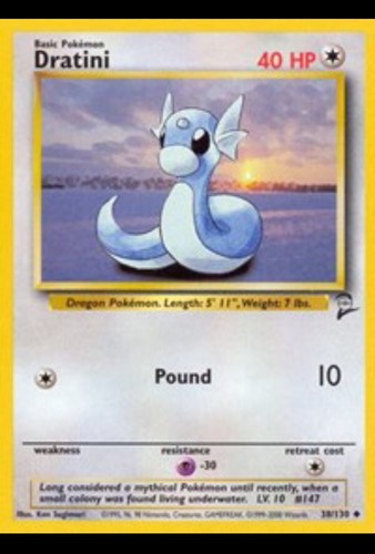 Pokémon TCG Dratini Base Set 2 38/130 Regular Unlimited Uncommon | eBay