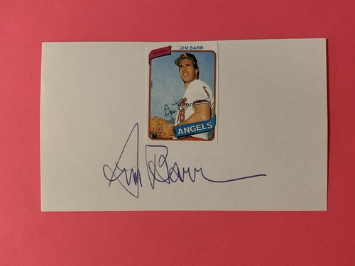JIM BARR Signed (SF GIANTS WALL OF FAME) ANGELS 3x5 Index Card ...