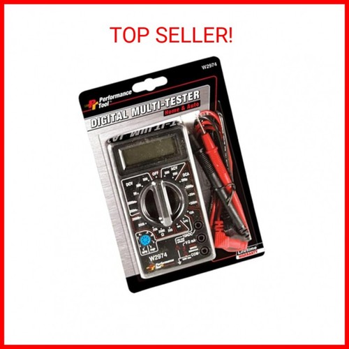 Performance Tool W2974 Digital Multimeter Tester 2000 Counts with AC DC ...