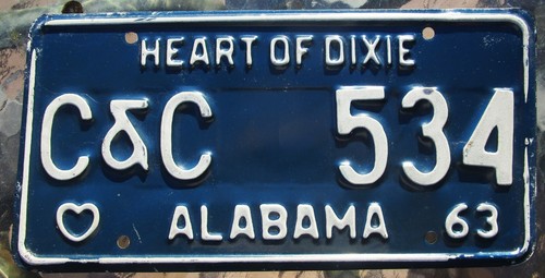 ALABAMA Coal & Coke Dealer License Plate 1963 - UNUSUAL TYPE - Unused ...