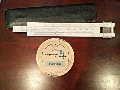 Vintage Pickett Microline 120 Slide Rule & Josten's Proportion Wheel | eBay
