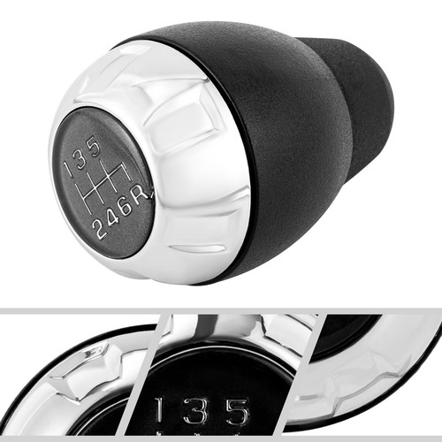 6-Speed Manual Chrome Leather Wrapped Shift Knob For Jeep Wrangler JK ...