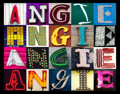 ANGIE Name Poster featuring photos of actual sign letters | eBay