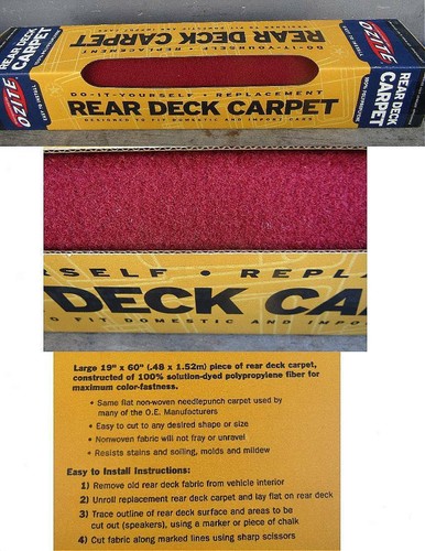 ( 2 ) NEW OZITE 19" x 60" REAR WINDOW DECK RED AUTOMOTIVE CARPET | eBay