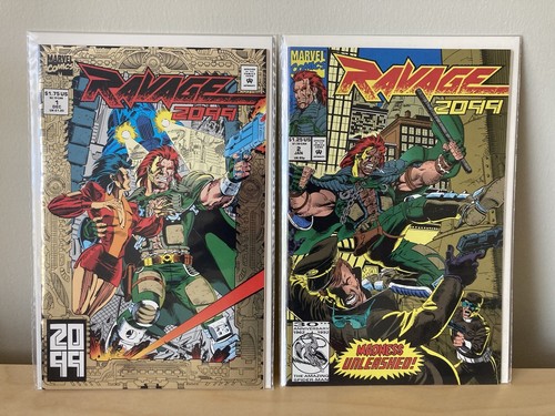 Ravage 2099 #1, 2 Lot of 2 Marvel Comics 1992 Stan Lee, Paul Ryan Gold ...