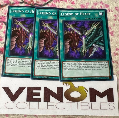 3x (M/NM) - Legend of Heart - LEDD-ENA24 - Common - 1st Edition YuGiOh ...