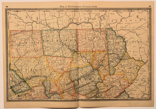 "NORTHEASTERN PENNSYLVANIA" LAPORTE, WELLSBOROUGH Antique authentic map ...