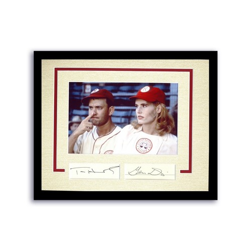 TOM HANKS GEENA DAVIS SIGNED AUTOGRAPH 11x14 FRAMED DISPLAY ACOA LEAGUE ...