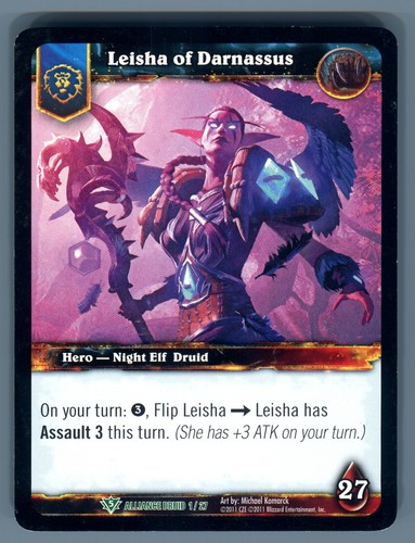 Leisha of Darnassus World of Warcraft WoW Card TCG Alliance Druid 1/27 ...