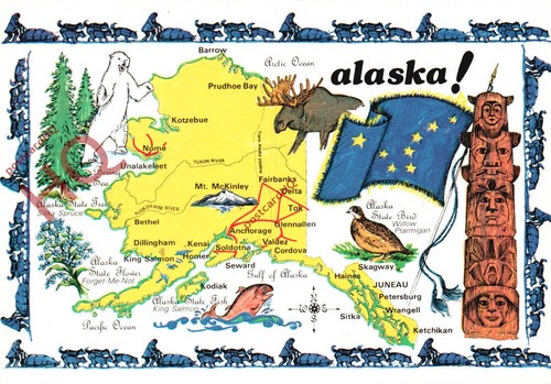 Picture Postcard- Alaska, Map | eBay