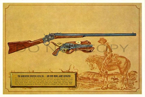ANTIQUE REPRODUCTION PHOTO PRINT REMINGTON ROLLING BLOCK MODEL 1 ...