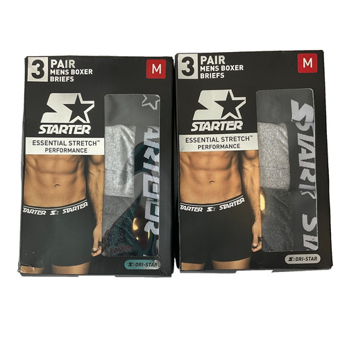 Starter Boxer Briefs Mens Size M Multicolor 2 Packs Of 3 Stretch 6 Pair ...