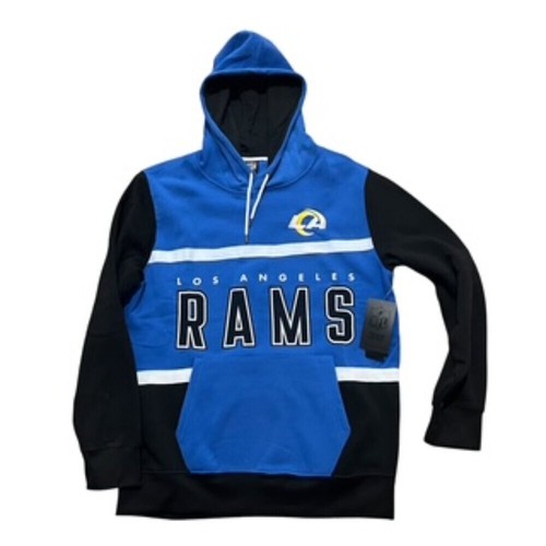NEW LA Rams Football Team Color Block Hoodie Logo Embroidered Men’s ...