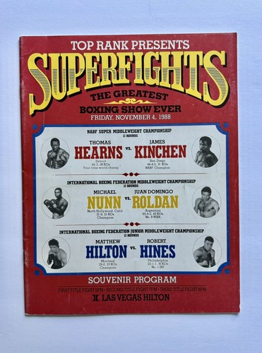 Boxing Program Thomas Hearns • Michael Nunn 1988 | eBay