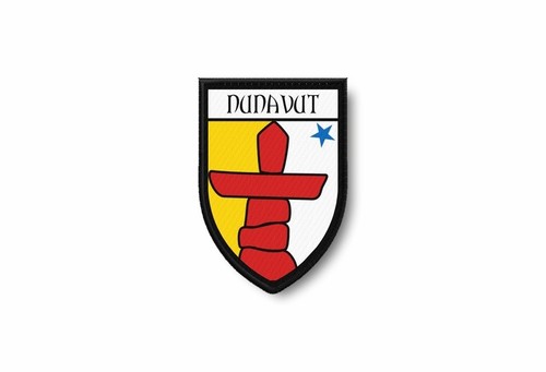 PATCH PATCHES EMBLEM IRON ON GLUE PRINT FLAG world crest canada nunavut ...