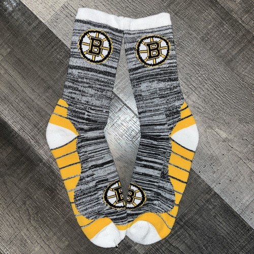 BOSTON BRUINS NHL HOCKEY TEAM LOGO VORTEX STRIPE CREW LENGTH SOCKS ...
