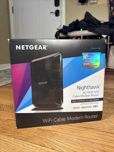 Netgear Nighthawk AC1900 Wifi Cable Modem Router C7000 IN ORIGINAL BOX ...