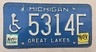 MICHIGAN WHEELCHAIR HANDICAPPED DISABLED LICENSE PLATE " S 2195 " GREAT ...