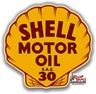 (SHELL-24) 12" SHELL MOTOR OIL GAS PUMP OIL TANK DECAL LUBESTER DECAL ...