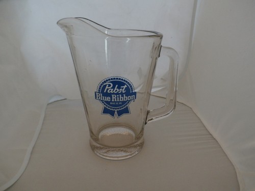 Vintage Pabst Blue Ribbon Beer Pitcher, Heavy Clear Glass | eBay
