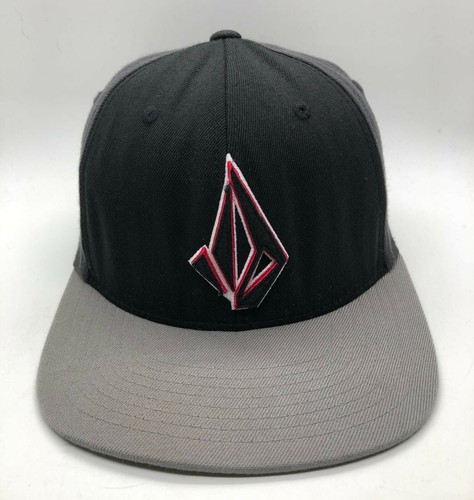 Volcom Genuine Cap Hat Men Fitted S-M Gray Black Acrylic Wool Spandex ...