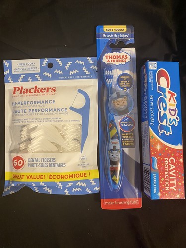 Kids Thomas Train Toothbrush Colgate Mint Toothpaste Plackers Dental ...