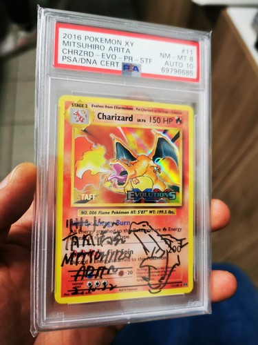 PSA Charizard Evolutions Prerelease Staff #11 Mitsuhiro Arita Sign ...