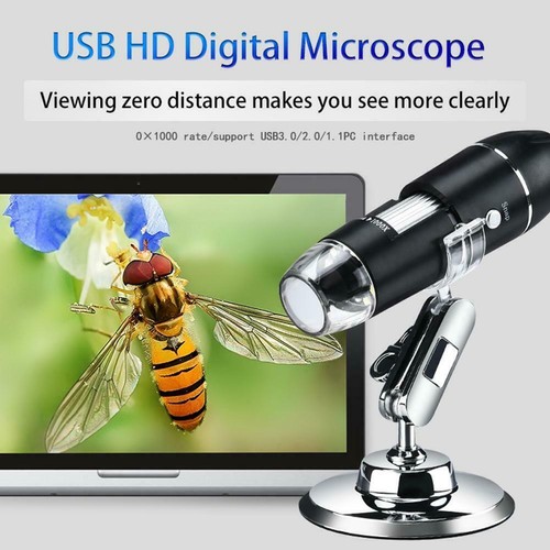 8LED 1600X 10MP USB Digital Microscope Endoscope Magnifier Camera ...