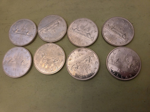 Canada Lot of (8) 1963 Canada Silver Dollars Nice | eBay