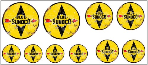WEATHERED 1:43 O SCALE BLUE SUNOCO SIGN GAS STATION BUILDING DIORAMA ...