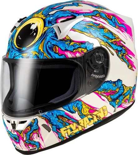 Fly Racing 73-8386XS Revolt Space Creep Helmet Light Blue/White/Pink XS ...