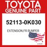 52113-0K030 Toyota OEM Genuine EXTENSION, FRONT BUMPER, LH | eBay