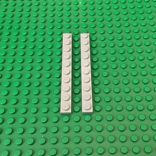 Part 4477 :: LEGO brand 1 x 10 Plate :: 2 pcs :: Old Light Gray | eBay