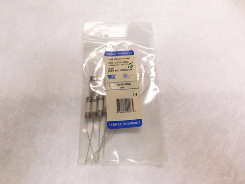 Ferraz Shawmut Time Delay Mini Ceramic Fuse 250V 0.20A Pack of 10 GSF ...
