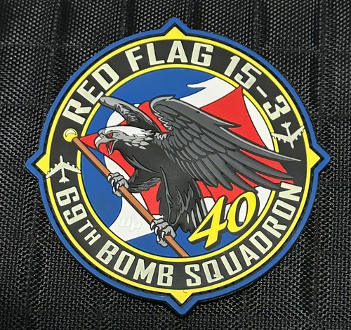 USAF 69th Bomb Squadron 69th BS B-52H Minot AFB Red Flag 15-3 PVC Patch ...