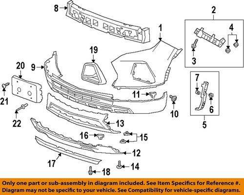 GM OEM 19-22 Blazer Front Bumper Grille Bumper Components-Lower Cover ...