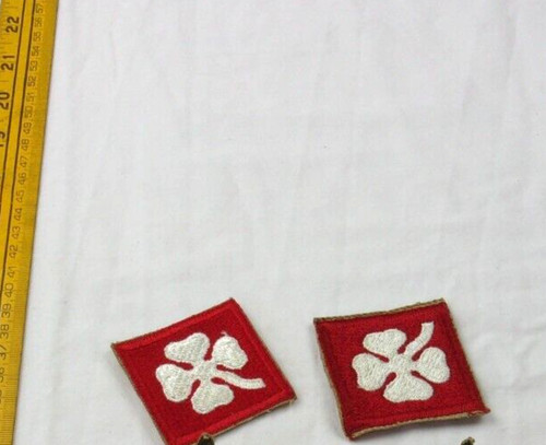 US Army Four leaf clover WWII patch lot of 2 snow back VINTAGE | eBay