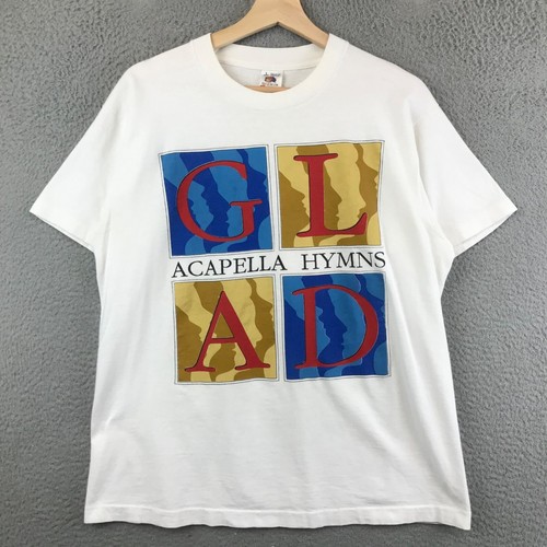 Vintage GLAD Band ACAPELLA HYMNS Single Stitch Graphic T-Shirt L | eBay