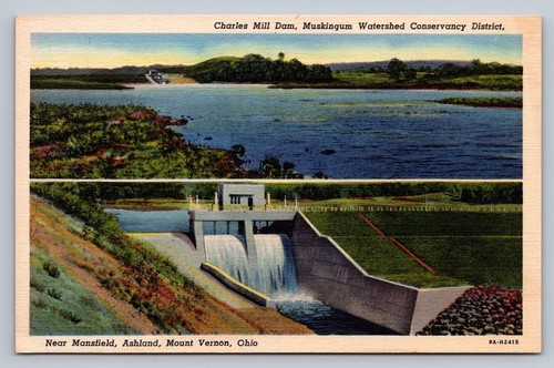 Postcard Ohio Mount Vernon Charles Mill Dam Muskingum Watershed ...