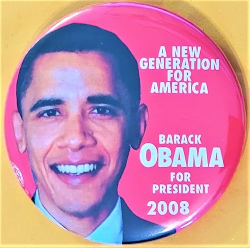 2008 Barack Obama For President Campaign Button 2.25" Political Pinback ...