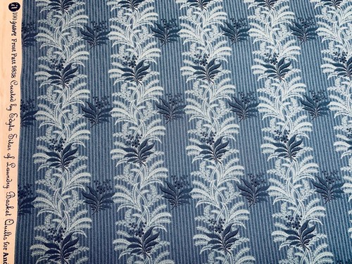 Cotton Fabric Floral 1800s Civil War Repro LAUNDRY BASKET QUILTS Blue ...