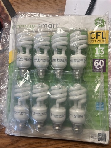 New Unopened GE Energy Smart GE 13 Watt Replaces 60 Watt Light Bulbs- 8 ...