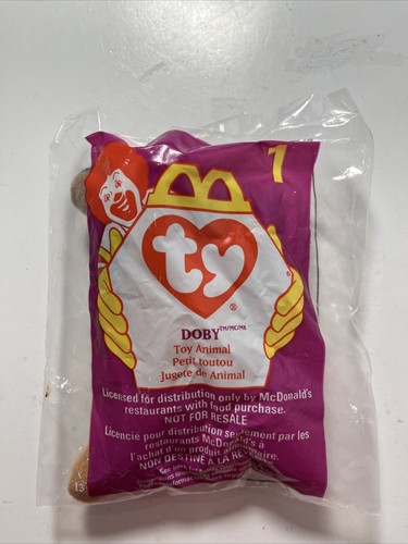 Ty Teenie Beanie Baby Doby The Doberman Dog #1 McDonalds Happy Meal Toy ...