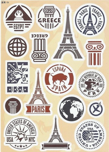 Sticker Decal Sticker Set " Travel-Mix 2 - Suitcase, Laptop ...