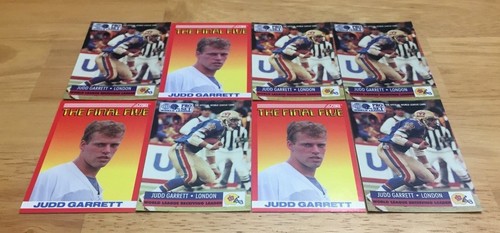 JUDD GARRETT LOT OF 8 FOOTBALL CARDS RAMS EAGLES RB WORLD LEAGUE LONDON ...