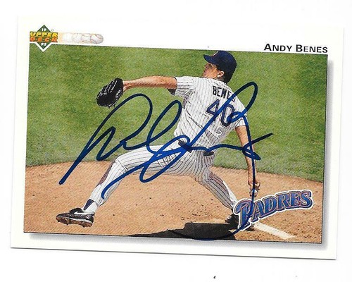 ANDY BENES 1992 UPPER DECK AUTOGRAPHED SIGNED # 323 SAN DIEGO PADRES | eBay